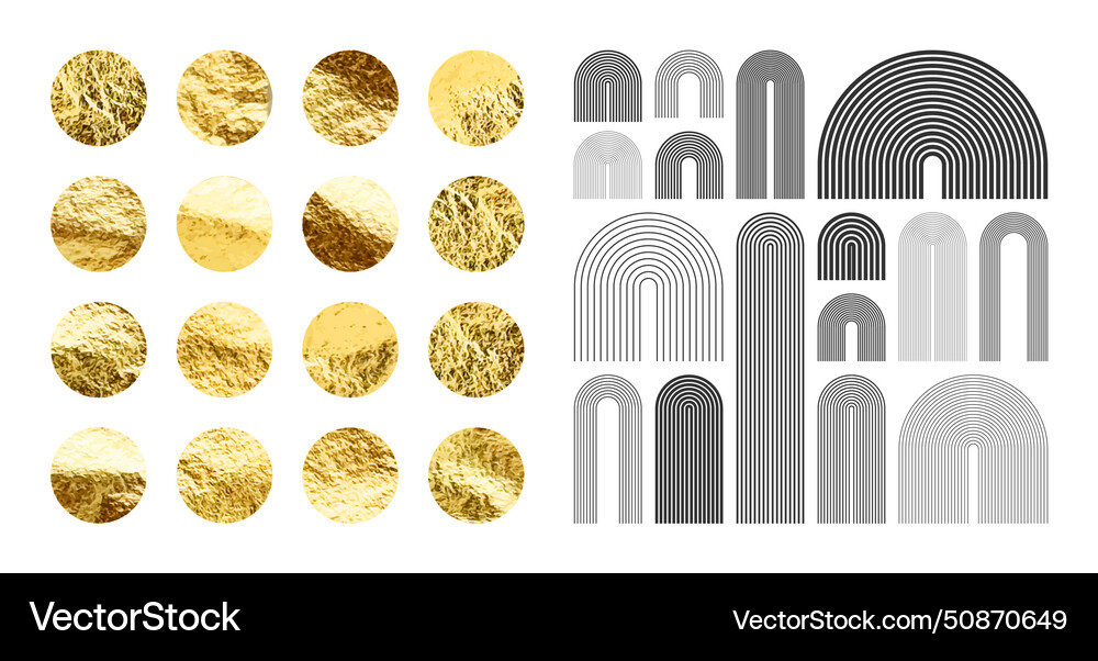 Mid century arch elements modern geometric shapes Vector Image