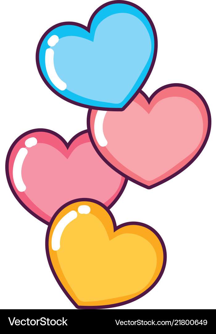 Nice hearts shapes decoration style Royalty Free Vector