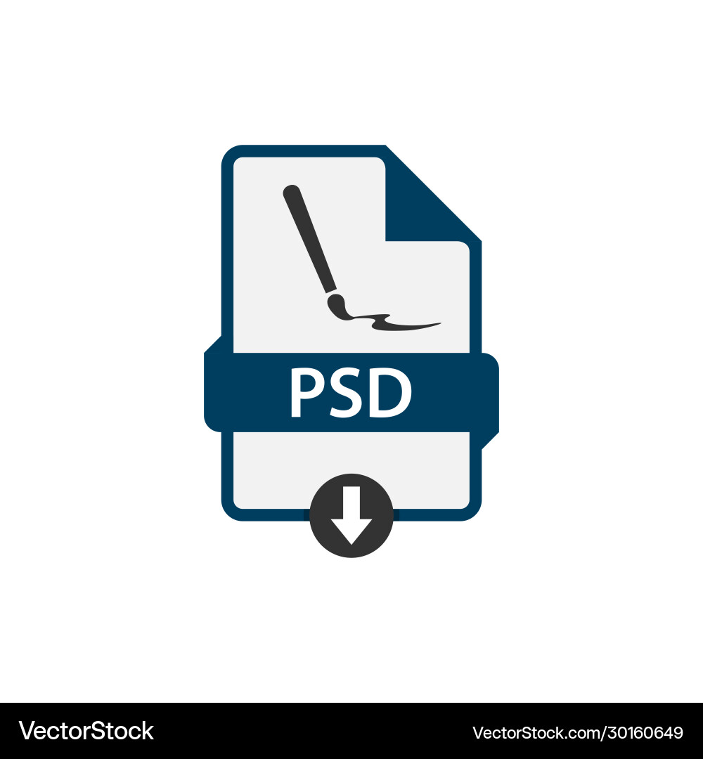 Psd download file format Royalty Free Vector Image