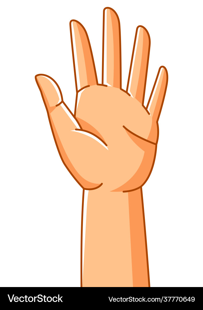 Raised hand sign consent Royalty Free Vector Image