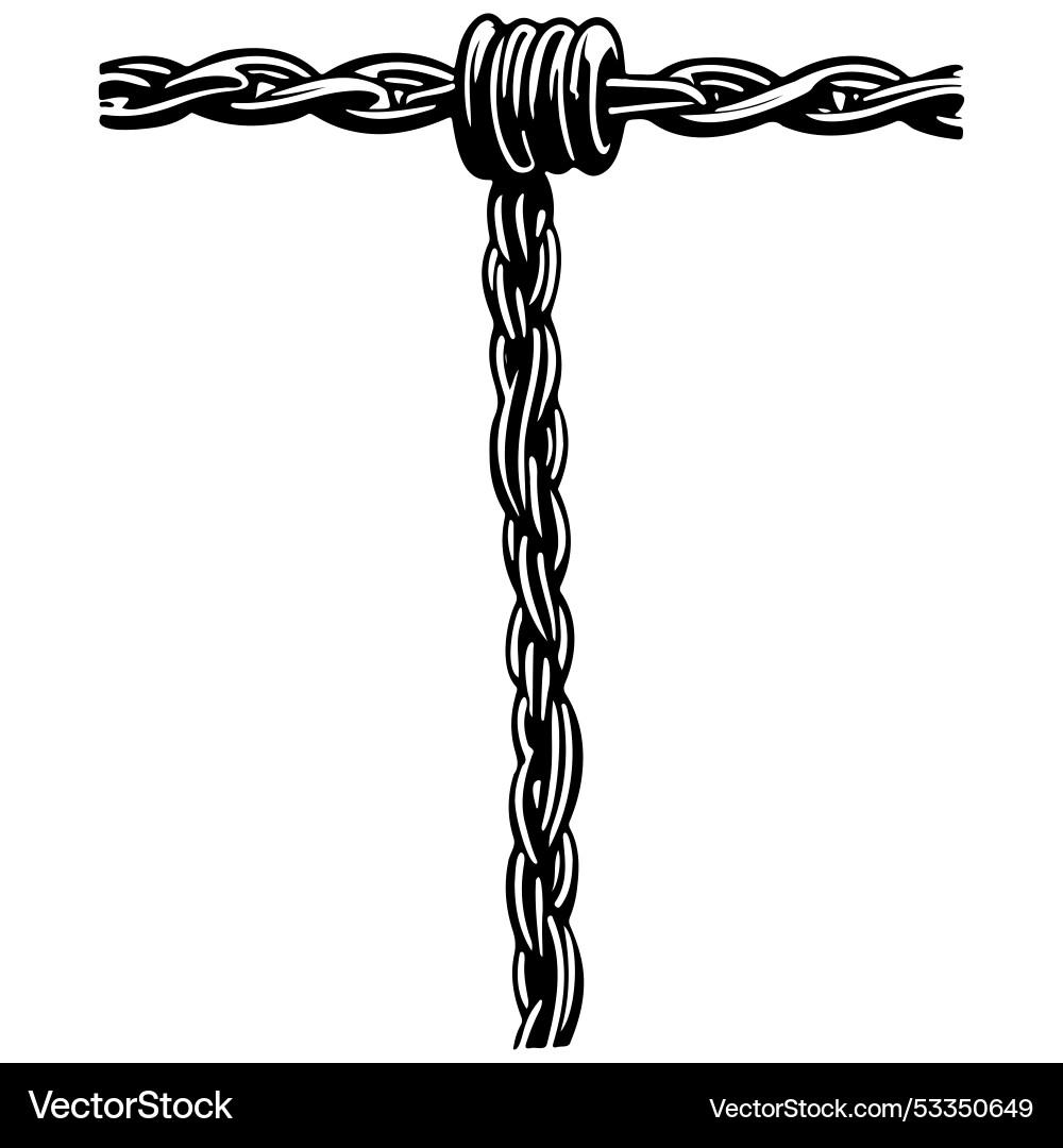 Realistic barbed wire drawing black line Vector Image