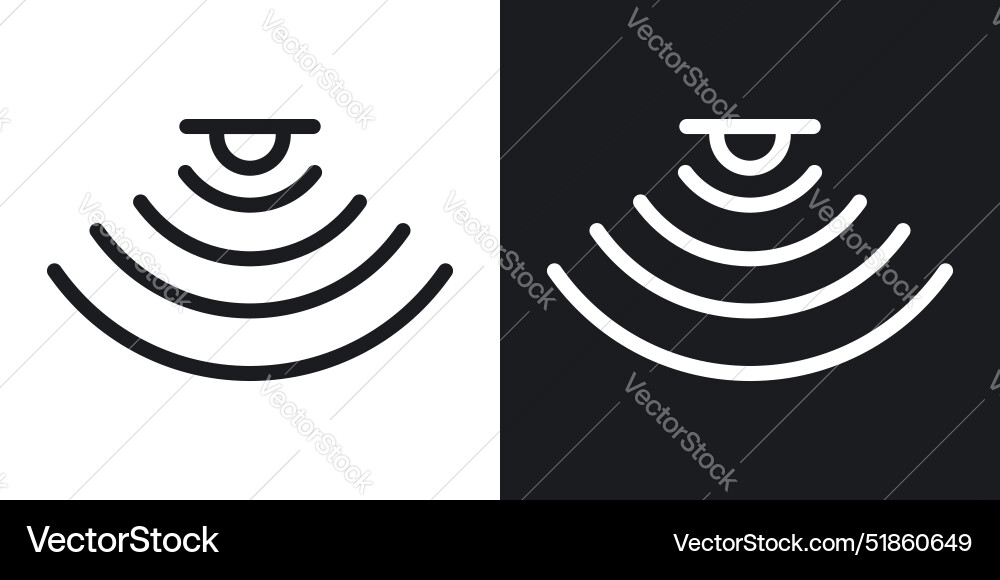 Sensor liner and solid icon set in black color Vector Image