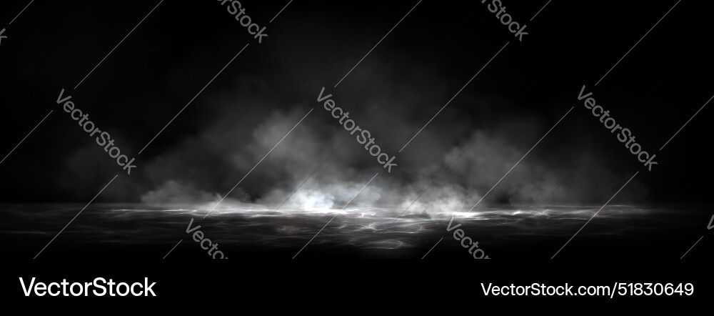 Water surface with magic glow and smoke on top Vector Image