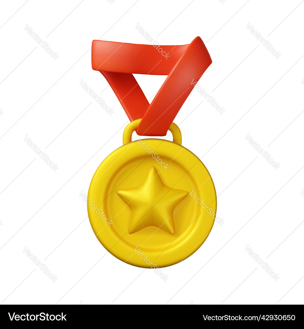 3d golden medal icon Royalty Free Vector Image
