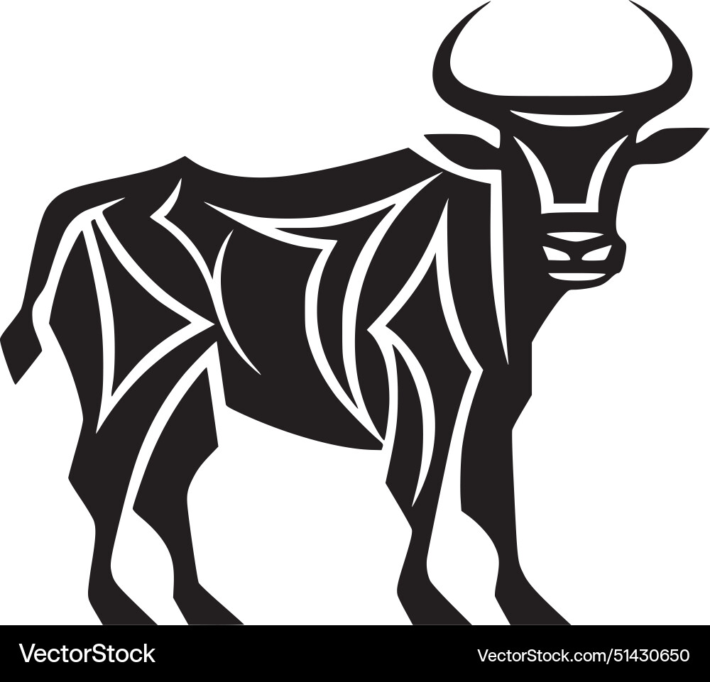 Bull - black and white isolated icon Royalty Free Vector