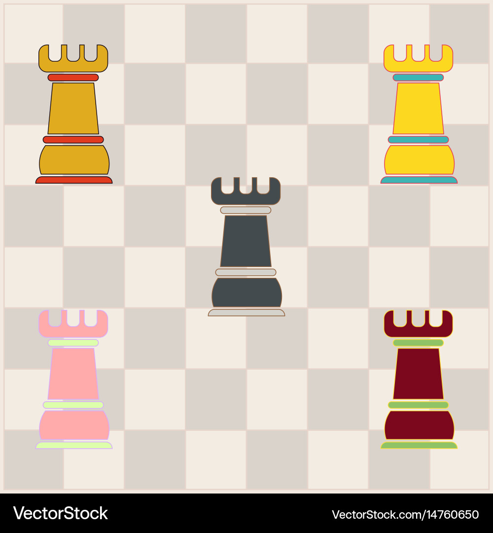 Chess rook collection Royalty Free Vector Image