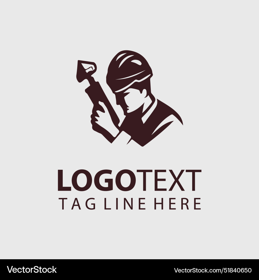 Construction worker logo Royalty Free Vector Image