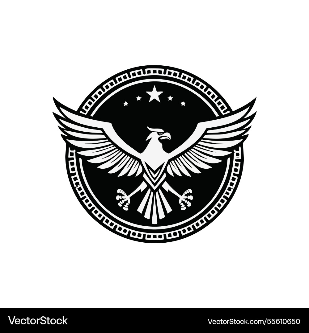 Eagle aztec logo concept Royalty Free Vector Image