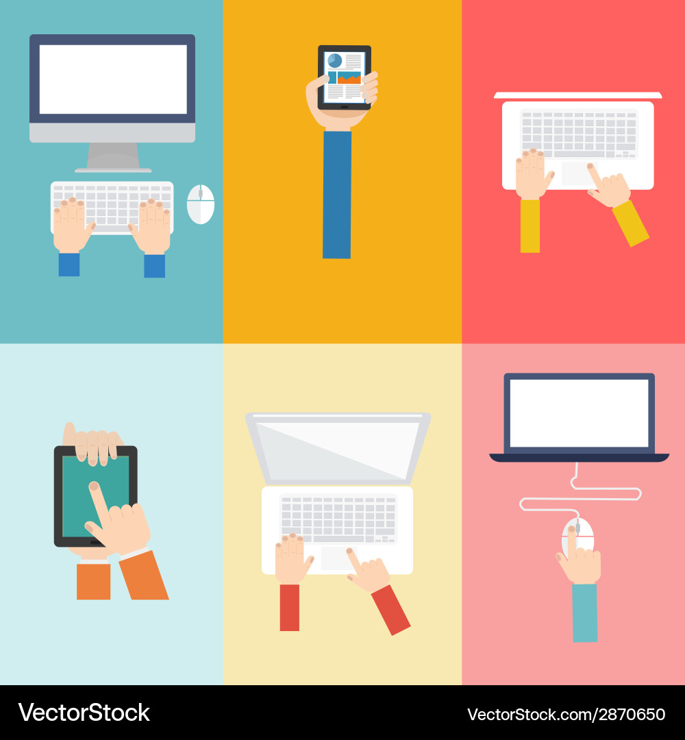 Element of computer concept icon in flat design Vector Image