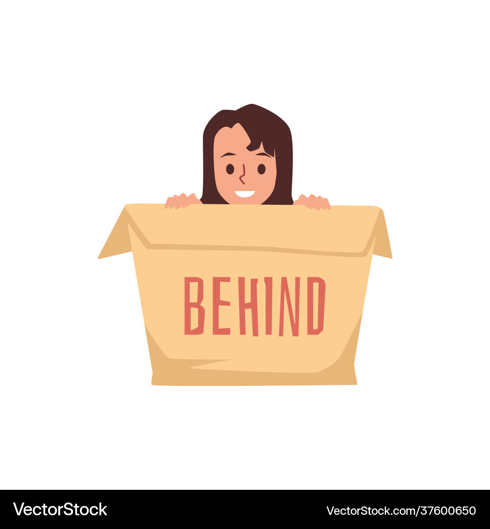 English behind preposition card for language Vector Image