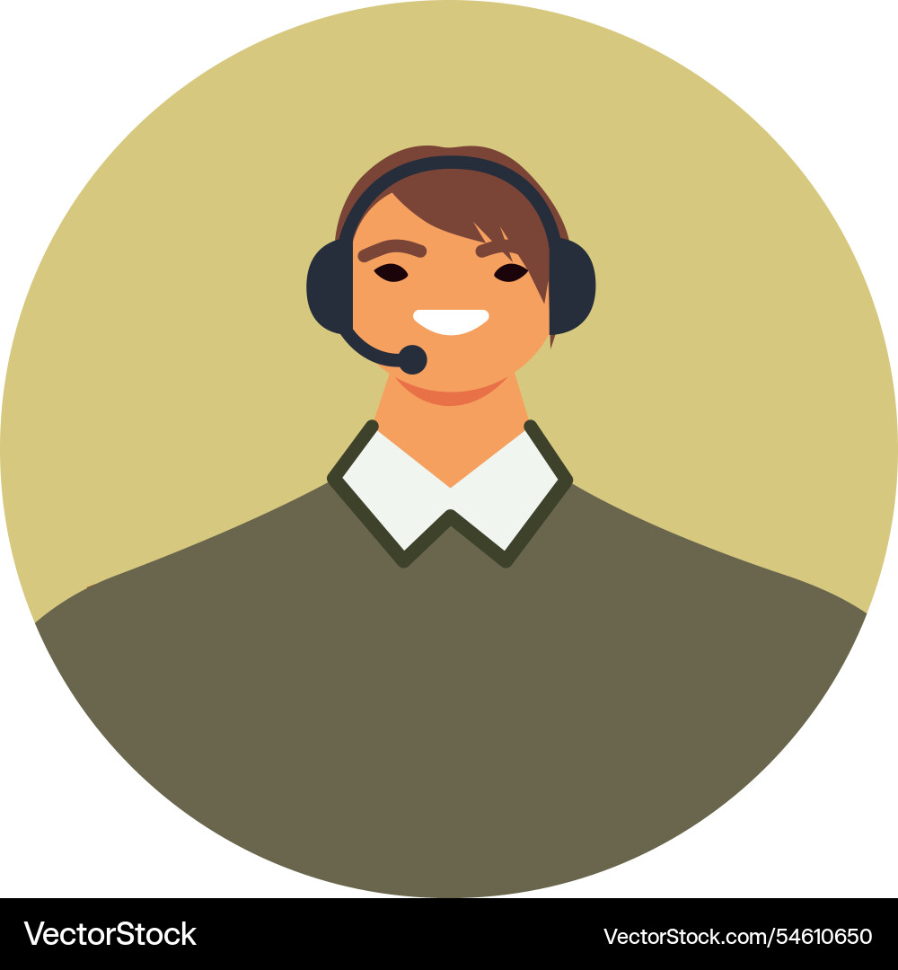 Friendly customer service representative wearing Vector Image