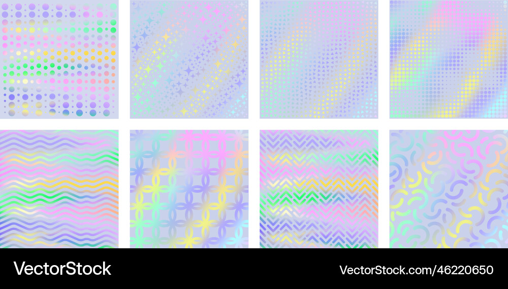 Holographic textures magic unicorn holo gradient Vector Image