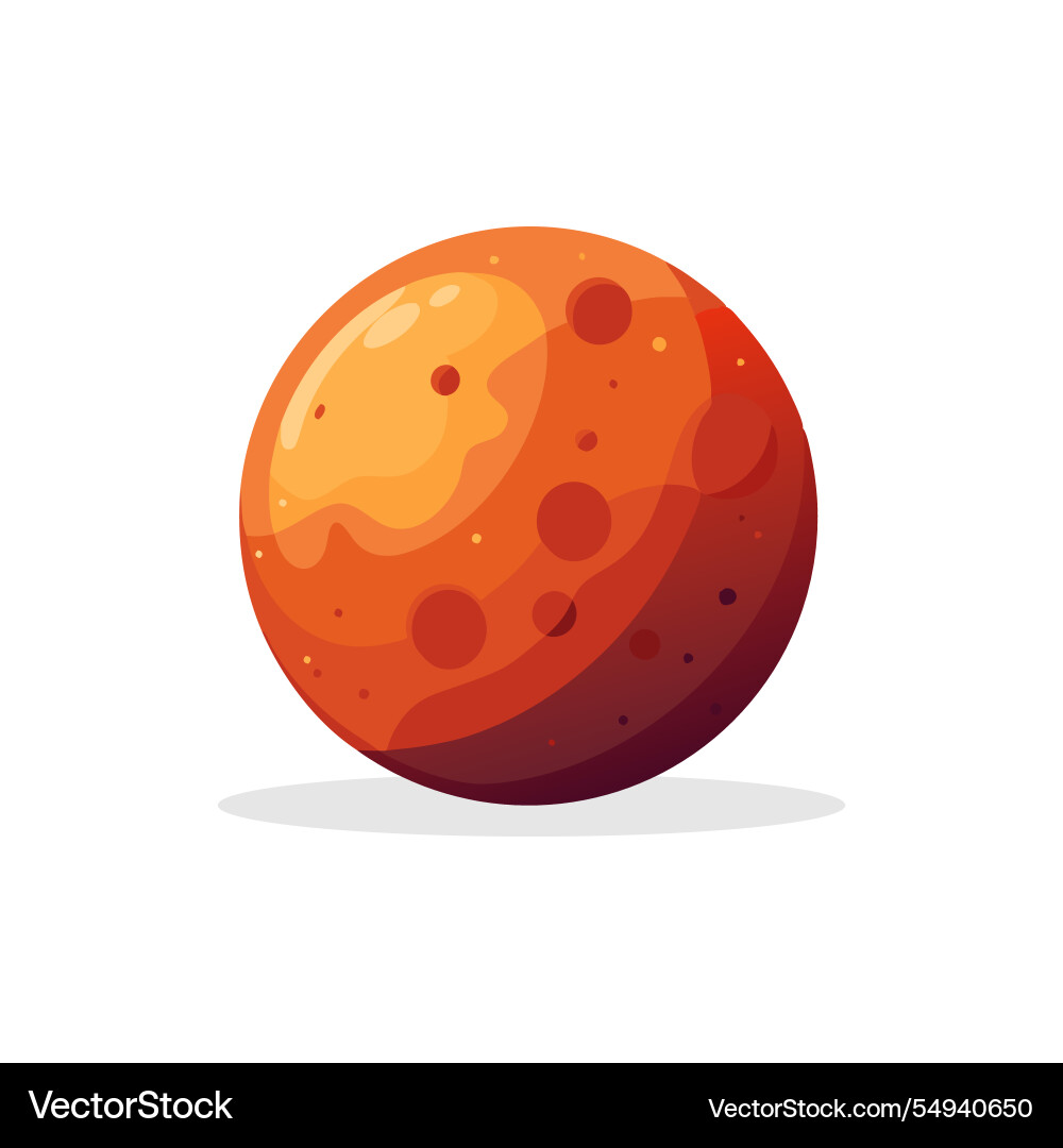 Mars isolated flat on white background Royalty Free Vector