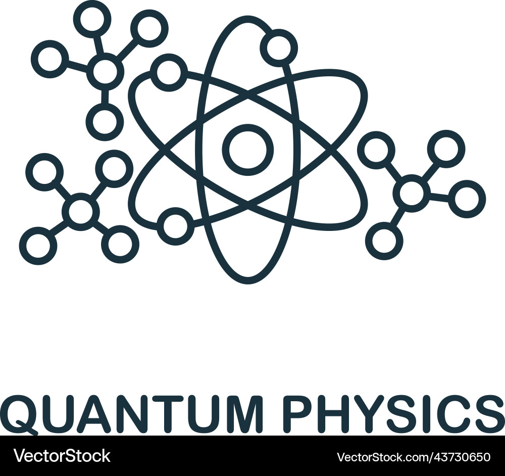Quantum physics icon line simple science Vector Image