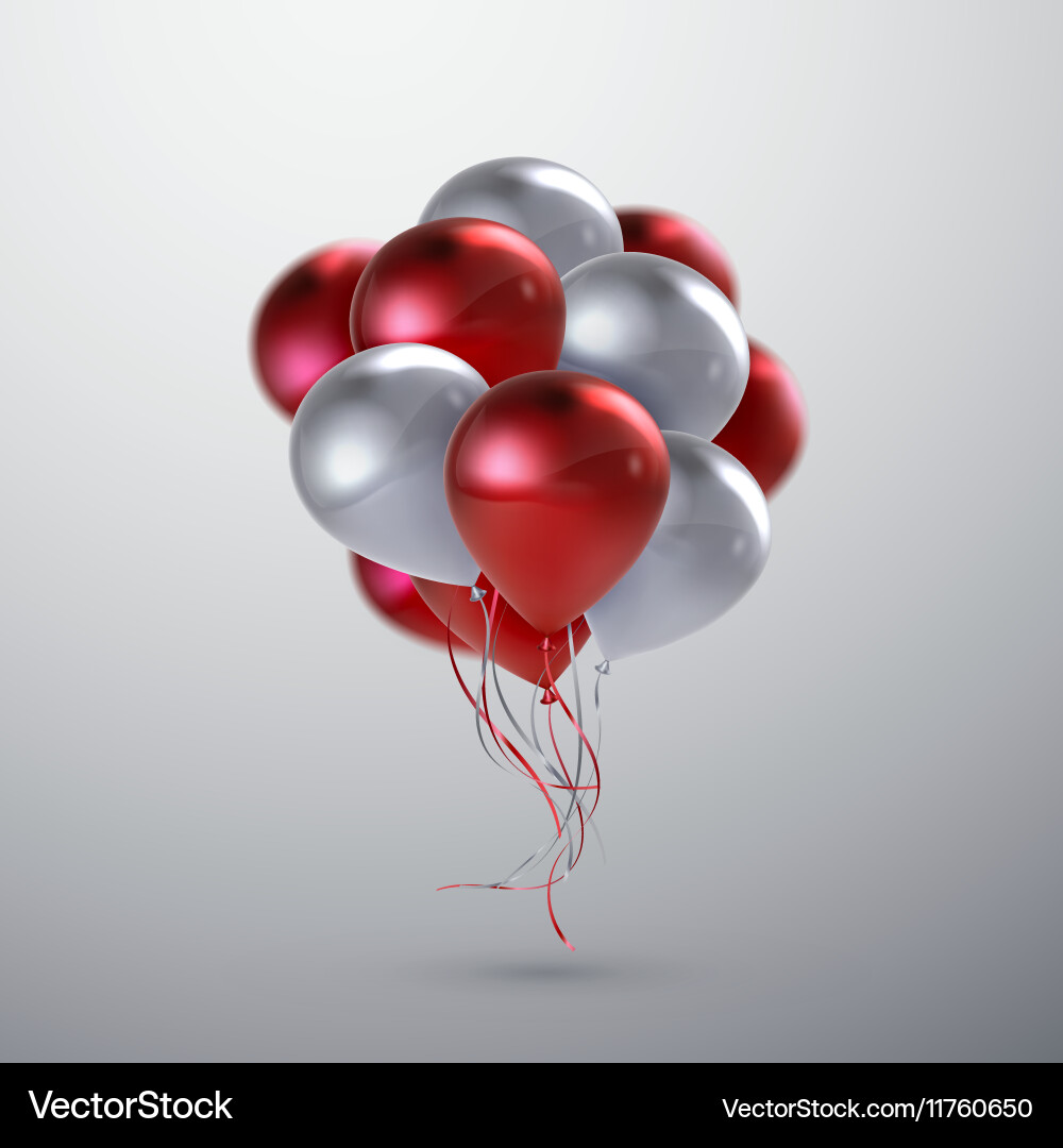 Realistic glossy balloons Royalty Free Vector Image