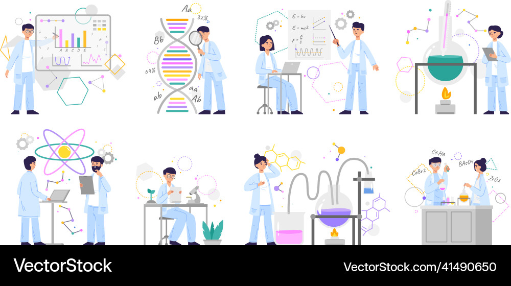 Science Lab Characters - Medical Research Vector Image
