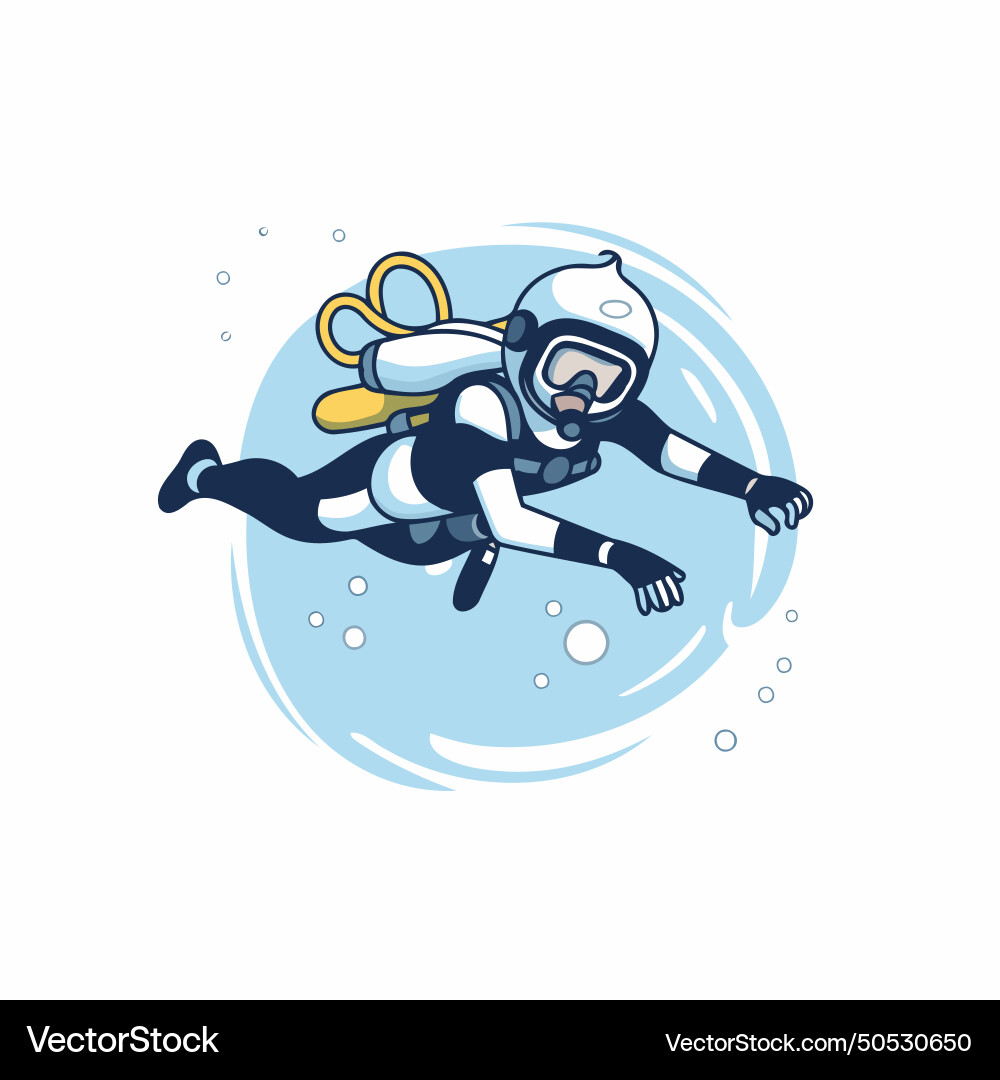 Scuba diver cartoon in suit Royalty Free Vector Image