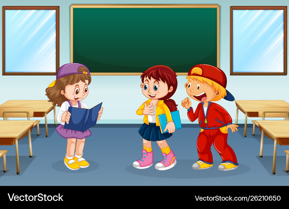 Student in classroom Royalty Free Vector Image