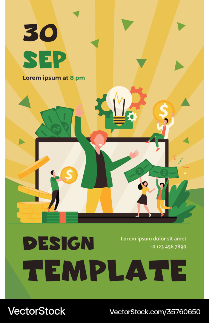 Tiny entrepreneur crowdfunding startup project Vector Image