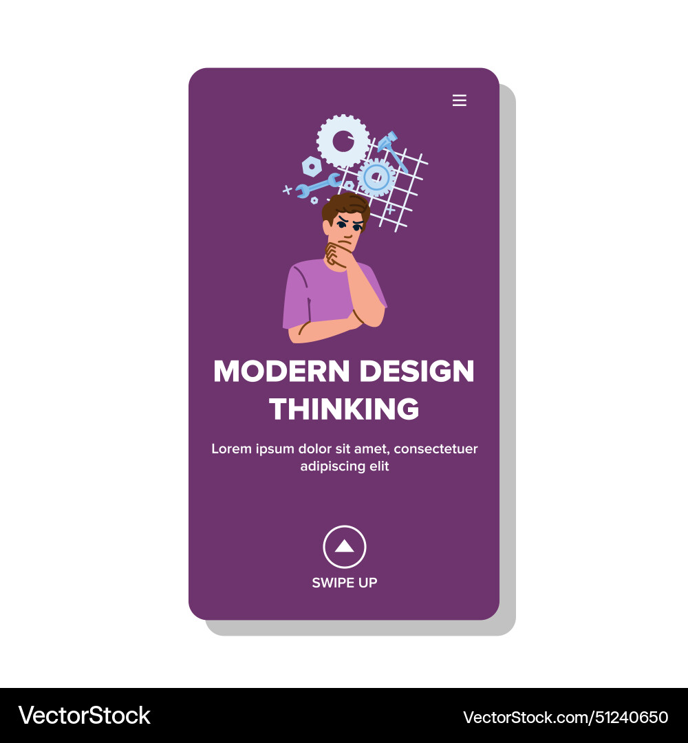 User modern design thinking Royalty Free Vector Image