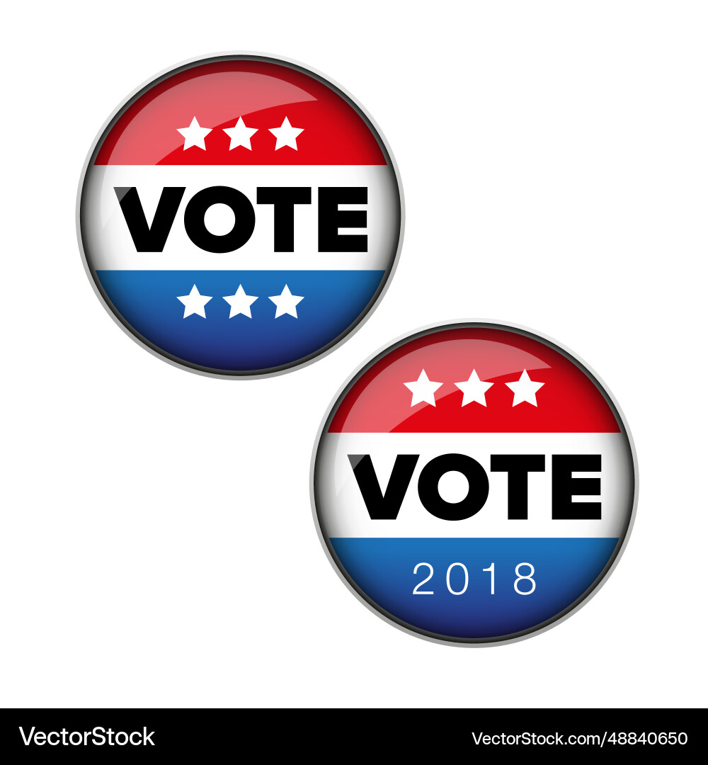 Vote badge button usa Royalty Free Vector Image