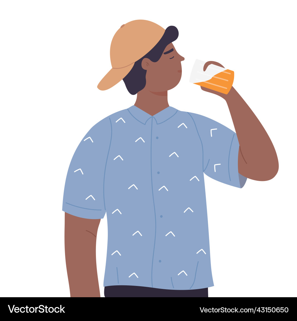Young man drinking alcohol beverage Royalty Free Vector