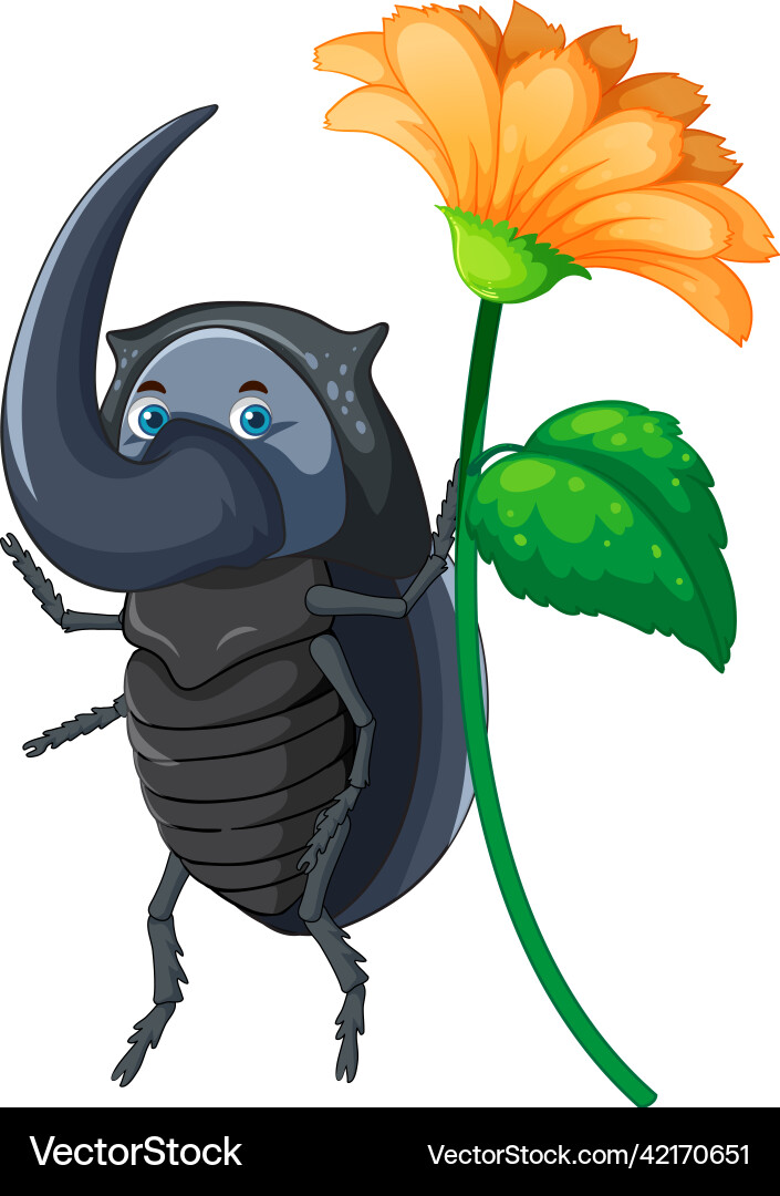 A beetle cartoon character isolated Royalty Free Vector