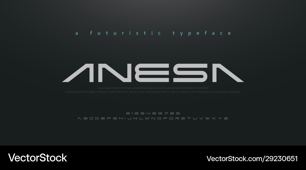 Abstract technology space font and alphabet Vector Image