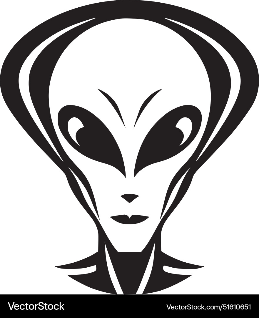 Alien - minimalist and simple silhouette Vector Image