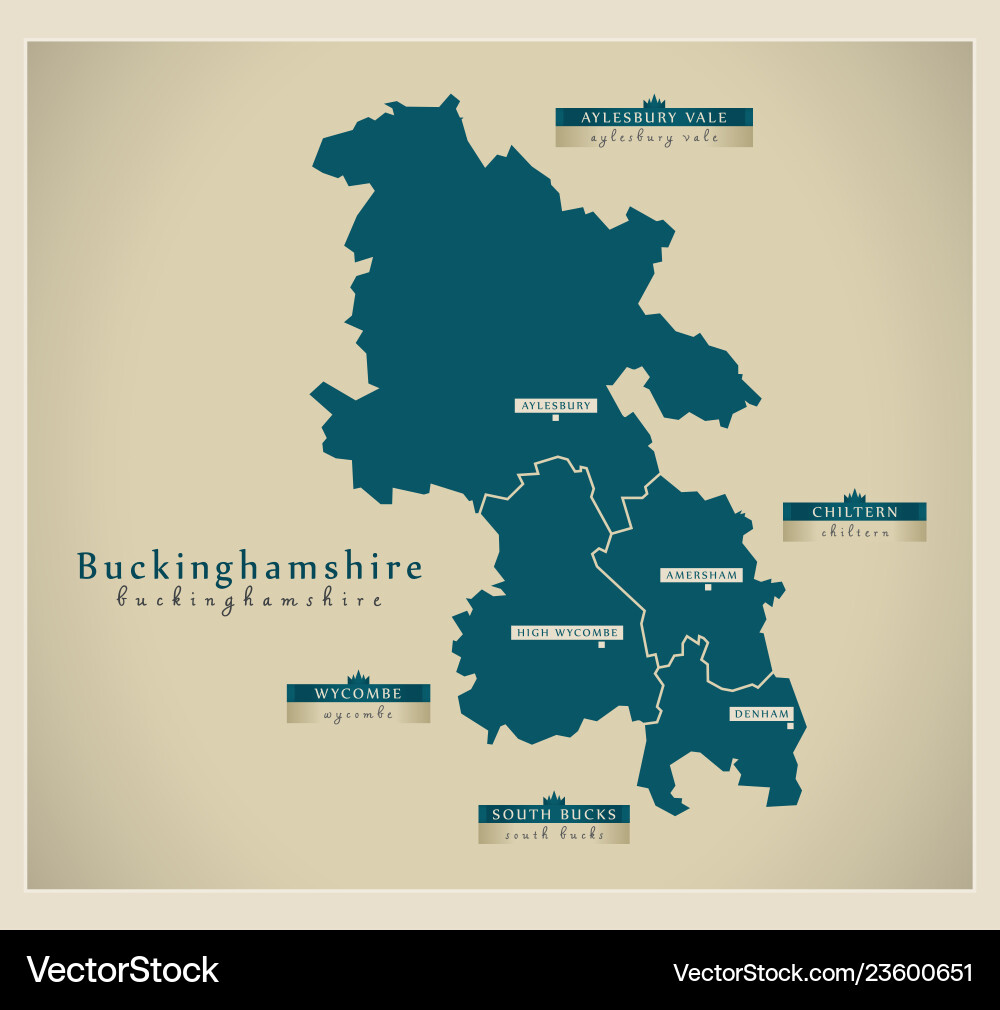 Buckinghamshire County Map Royalty Free Vector Image