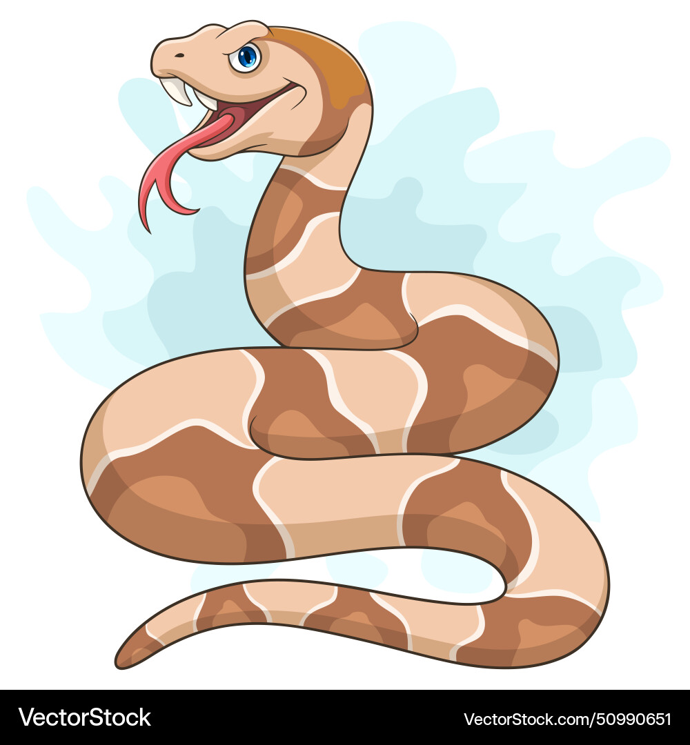 Cartoon copperhead snake on white background Vector Image