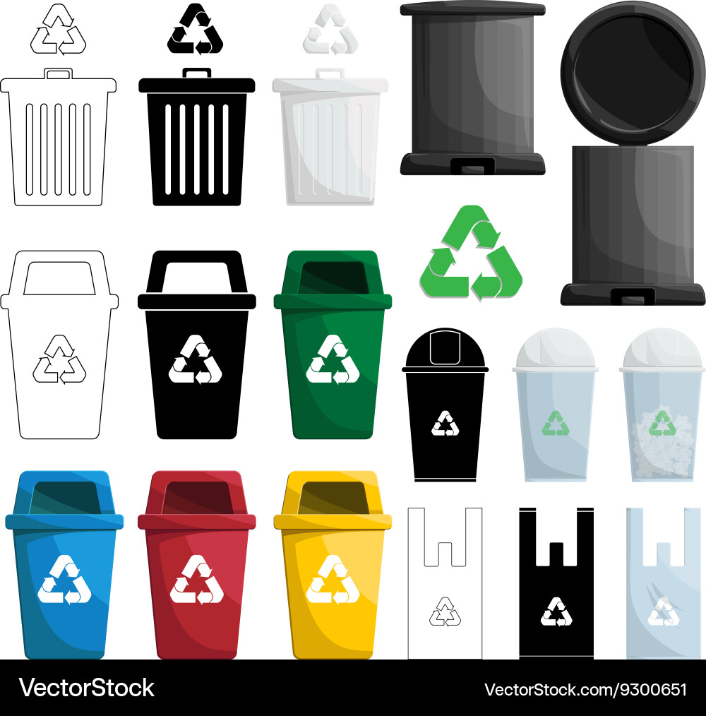 Color recycle bin Royalty Free Vector Image - VectorStock