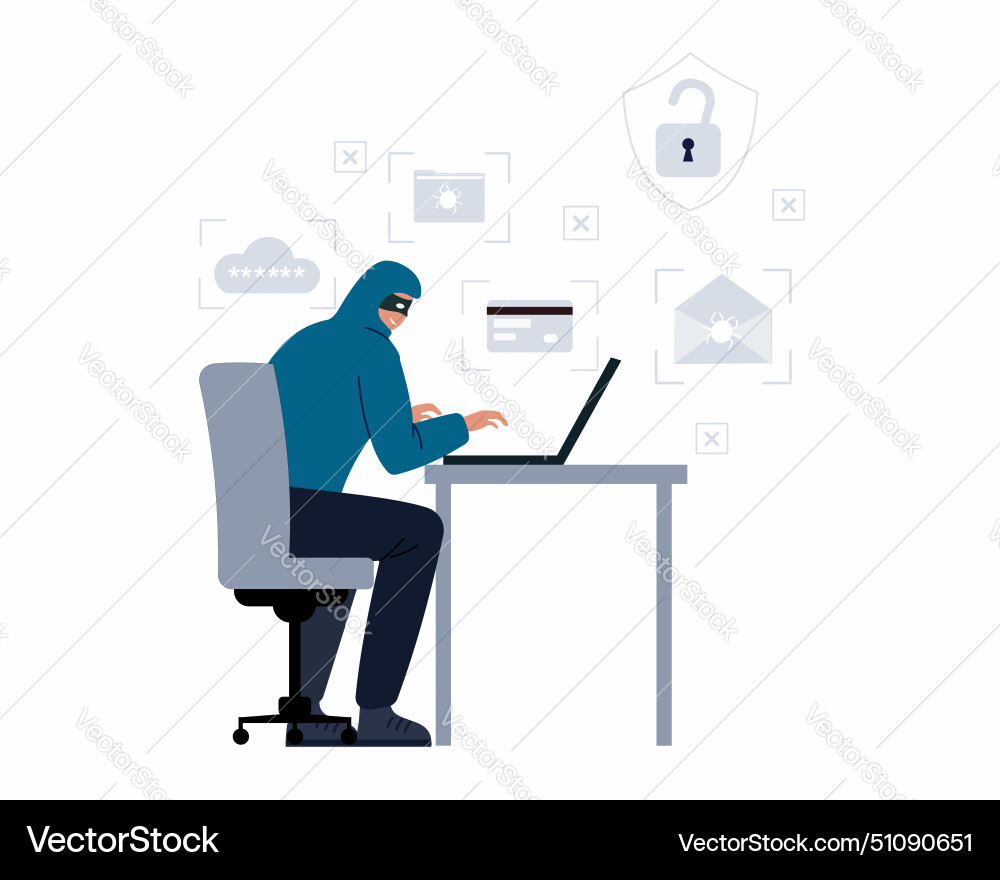 Cyber crime and cyber security Royalty Free Vector Image
