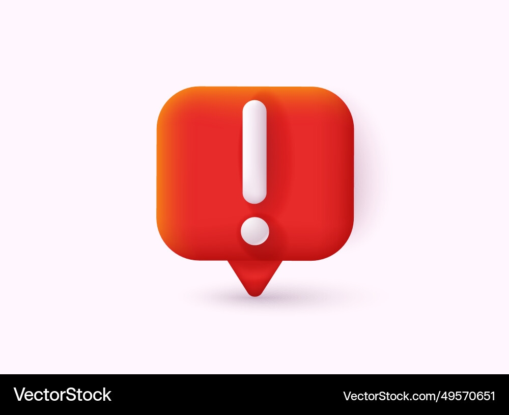 Exclamation sign red concept graphic design Vector Image