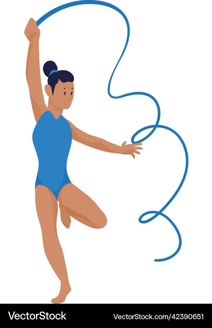 Girl practicing artistic gymnastics Royalty Free Vector
