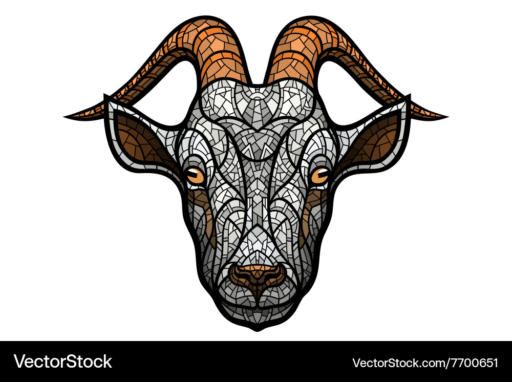 Goat head on white background Royalty Free Vector Image