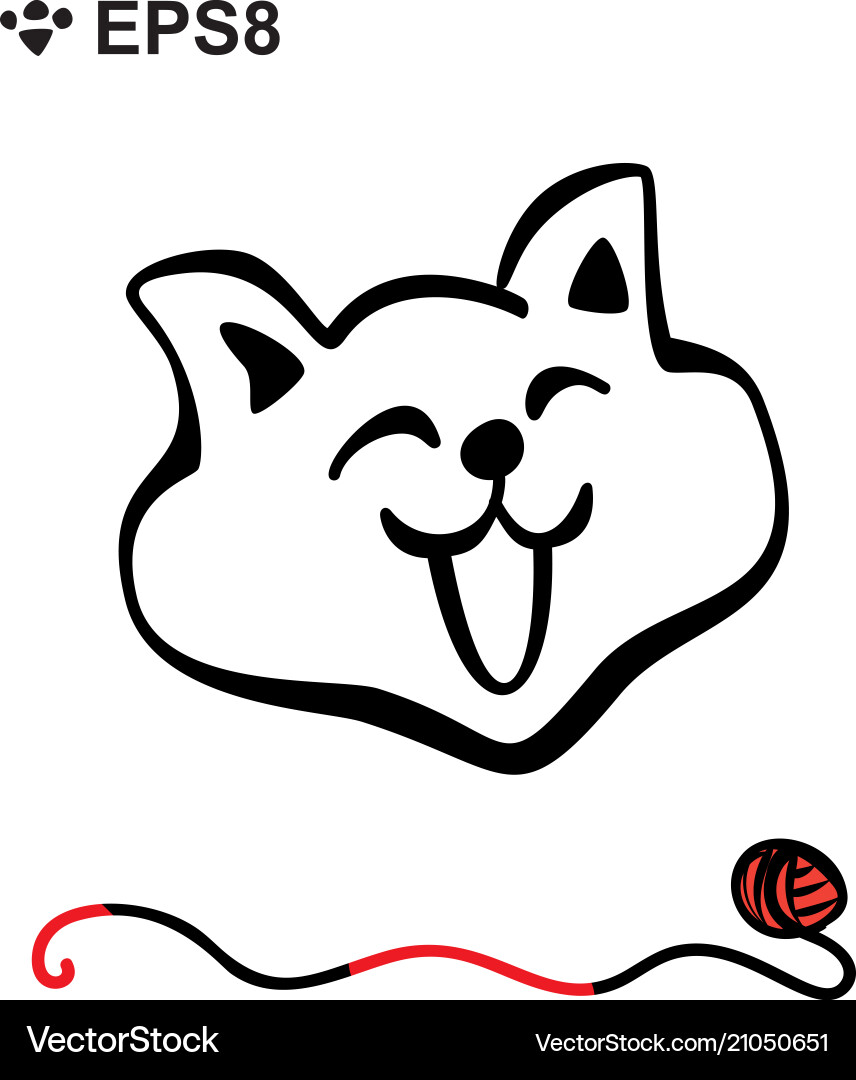 Hand gezeichnete doodle Katze Icon Lizenzfreies Vektorbild