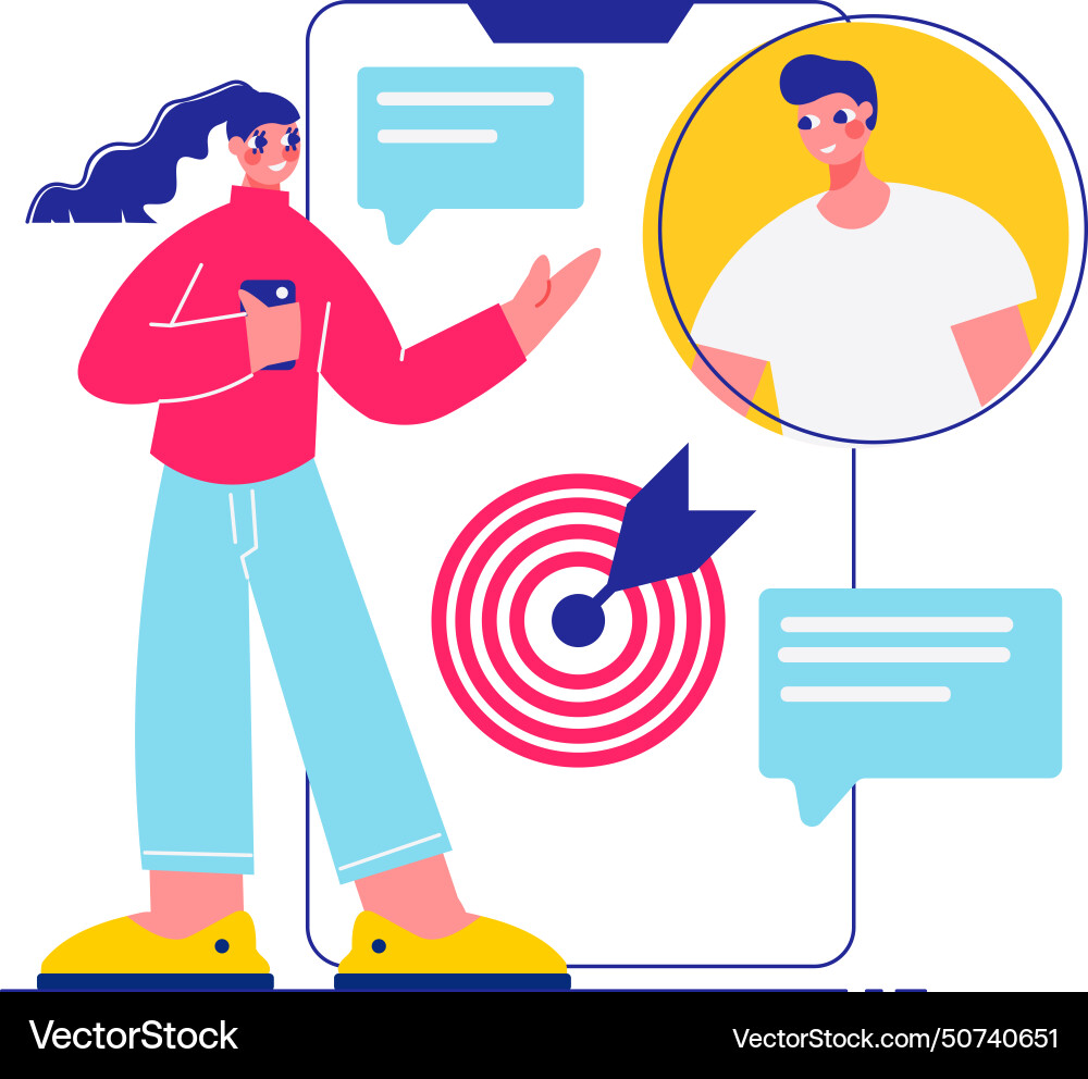 Hit the target composition Royalty Free Vector Image