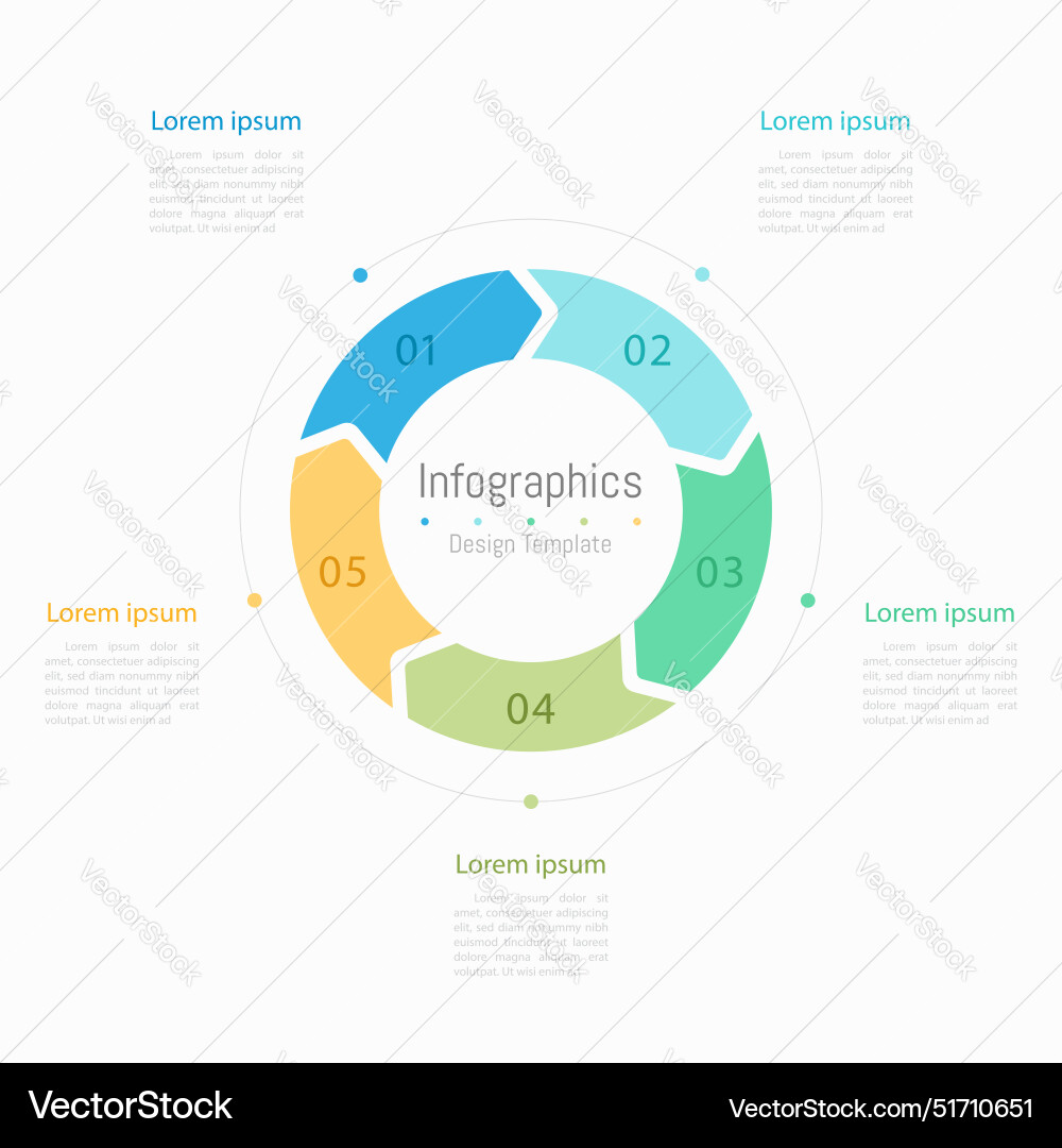 Infographic 5 options design elements Royalty Free Vector
