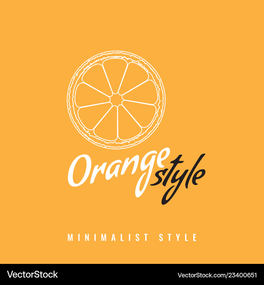 Orange Schnitt Obst-Ikone oder Symbol mit Linie Kunst