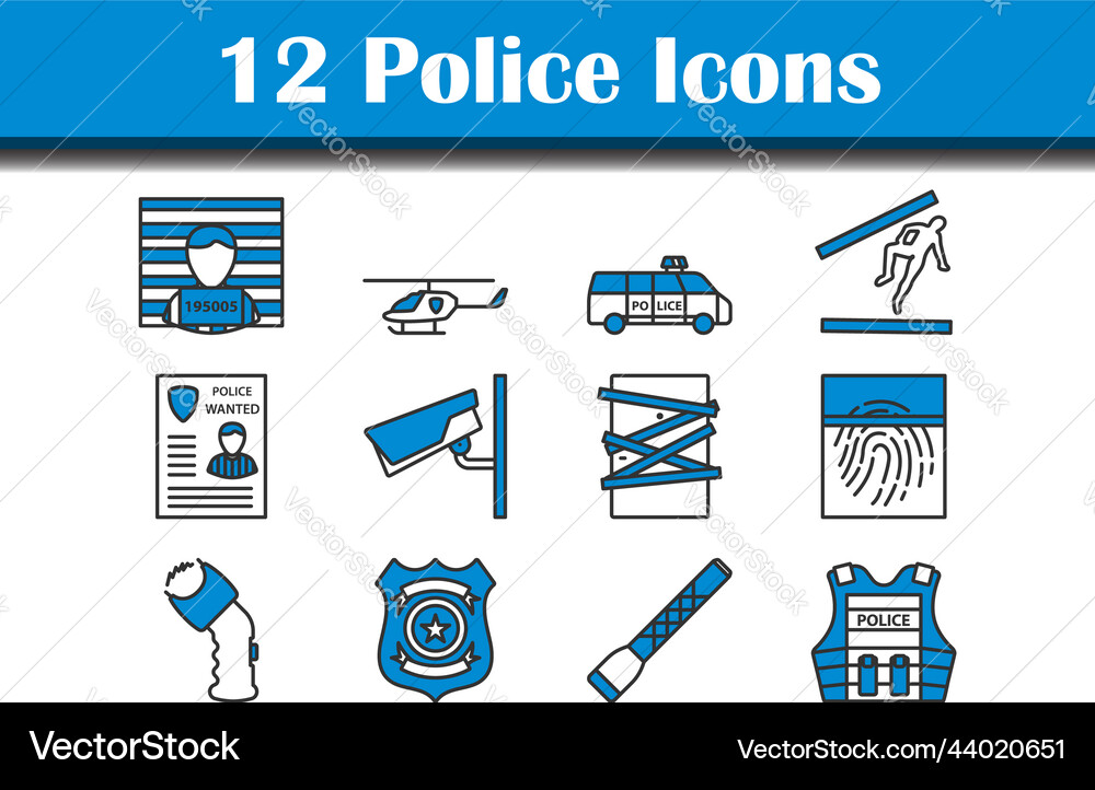 Police icon set Royalty Free Vector Image - VectorStock