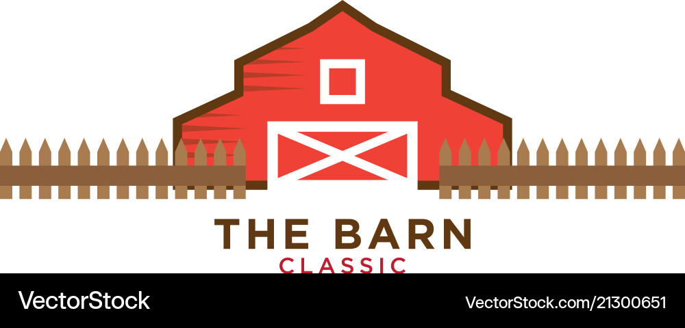 Red barn logo design template Royalty Free Vector Image