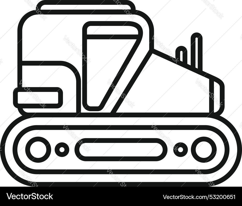 Small bulldozer pushing ground with blade Vector Image