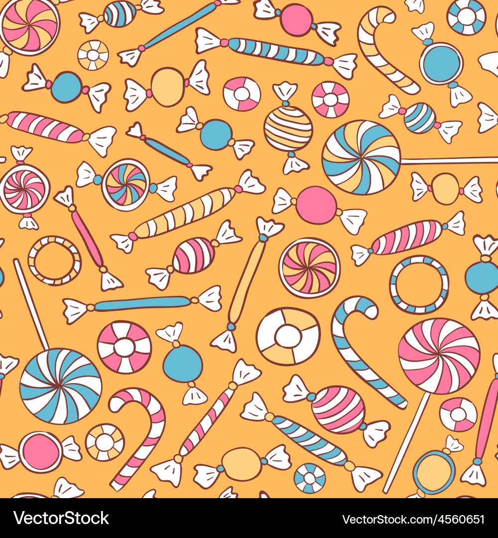 Sweets seamless pattern hand drawn Royalty Free Vector Image