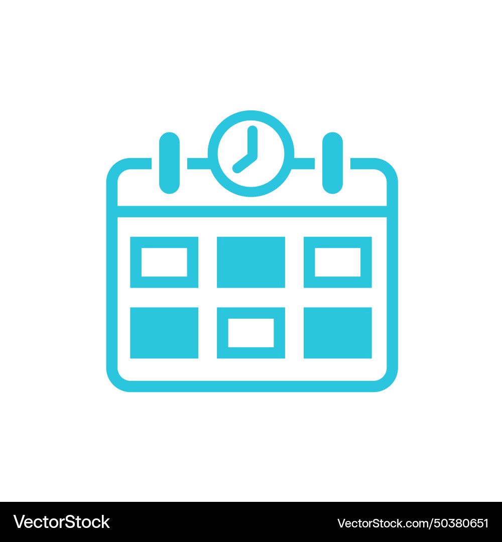 Time and calendar icon brom blue set Royalty Free Vector