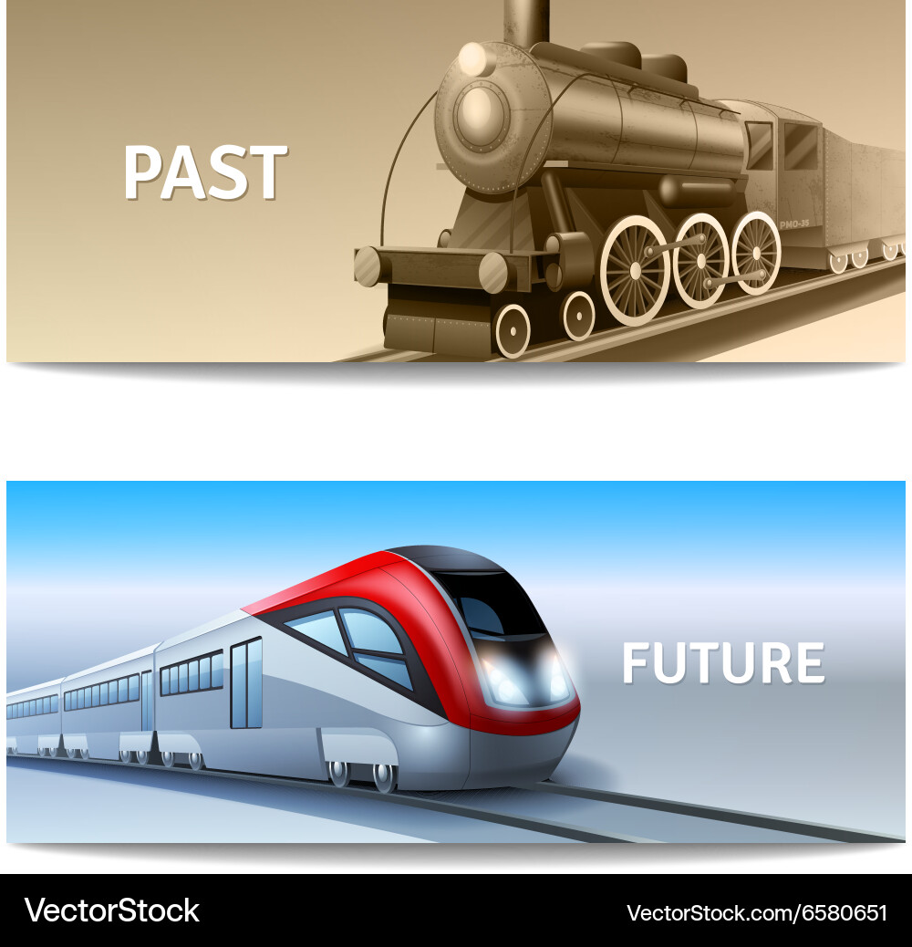 Train banner set Royalty Free Vector Image - VectorStock