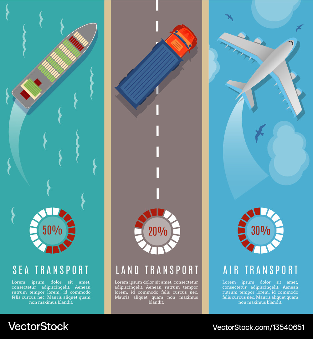 Transportation top view infographics Royalty Free Vector