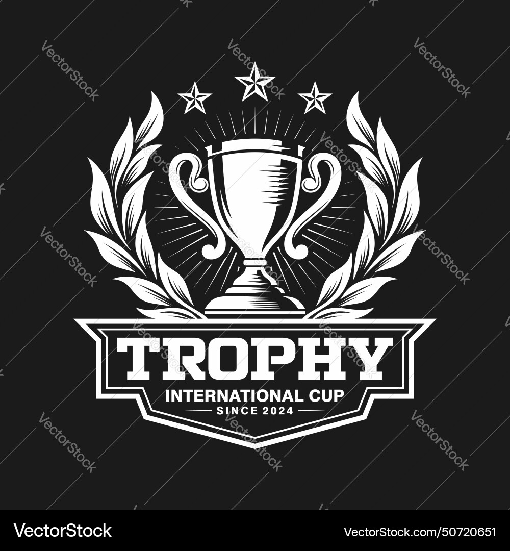 Trophy tournament badge logo design template Vector Image