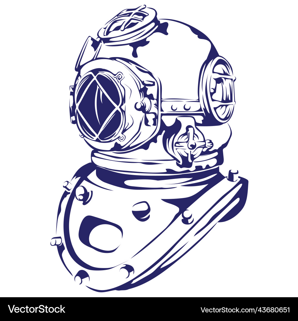 Vintage Diving Helmet Royalty Free Vector Image