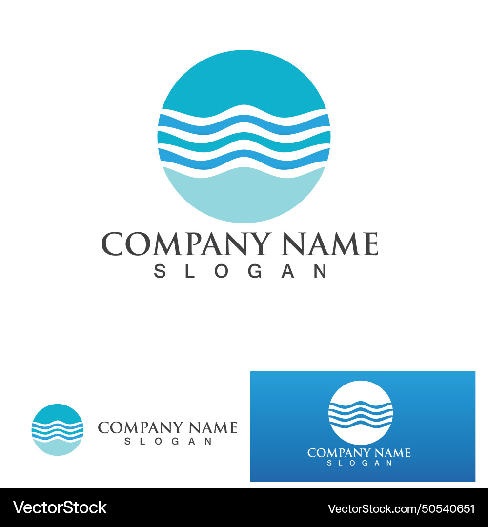 Wave water beach logo and symbol Royalty Free Vector Image